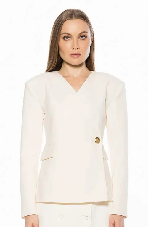 ALEXIA ADMOR Alira Single Button Wrap Blazer - Oat
