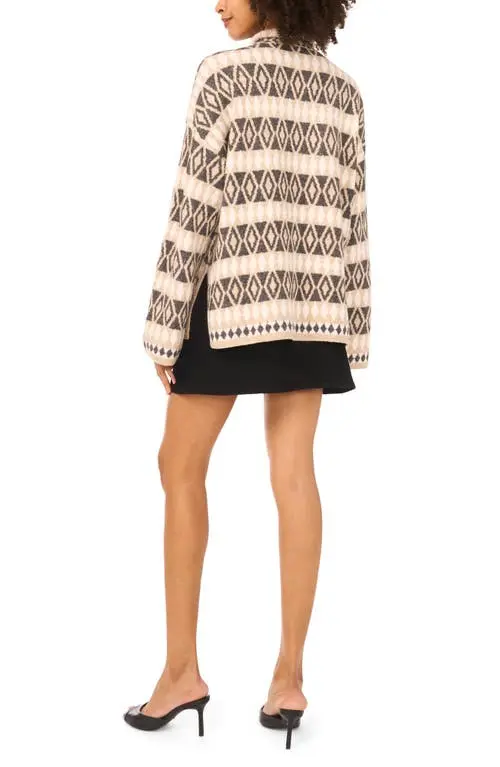 Vince Camuto Diamond Pattern Mock Neck Sweater