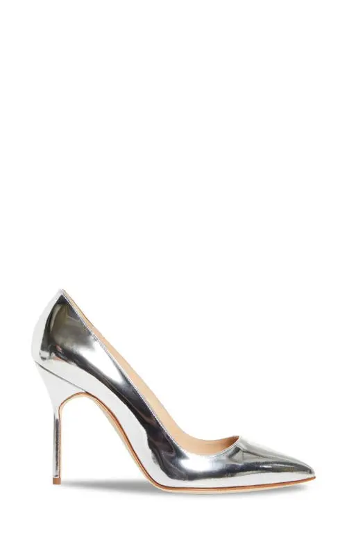 Manolo Blahnik Bb Metallic Pointed Toe Pump