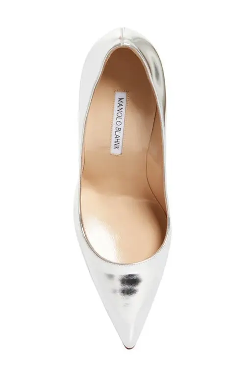 Manolo Blahnik Bb Metallic Pointed Toe Pump