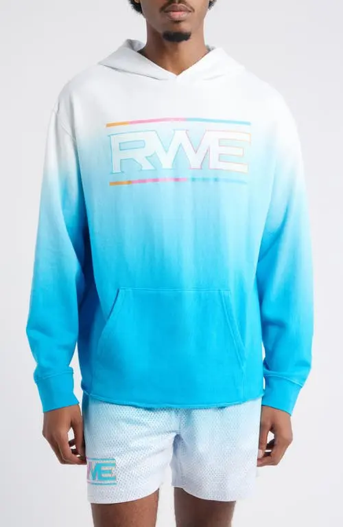 OVERTIME Raw Edge Graphic Dip Dye Hoodie
