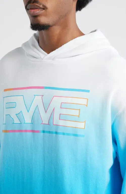 OVERTIME Raw Edge Graphic Dip Dye Hoodie