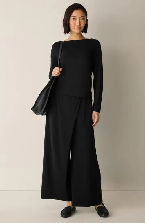 Eileen Fisher Faux-wrap Front Wide-leg Ankle Pants