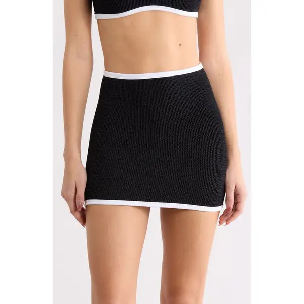 Hunza G Devyn 2-in-1 Swim Skirt/tube Top - Black/white