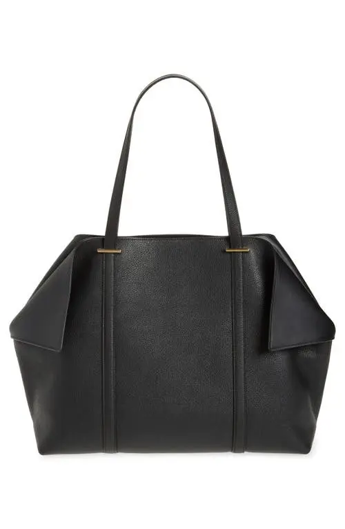 FERRAGAMO Large Folded Suede Tote - Nero