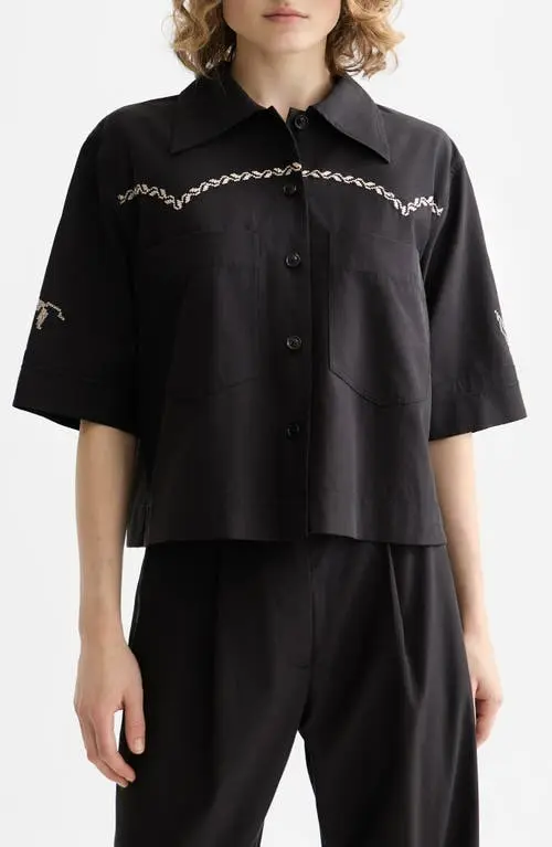 Scotch & Soda Boxy Short-sleeve Button-up Shirt