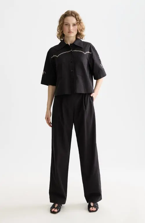 Scotch & Soda Boxy Short-sleeve Button-up Shirt