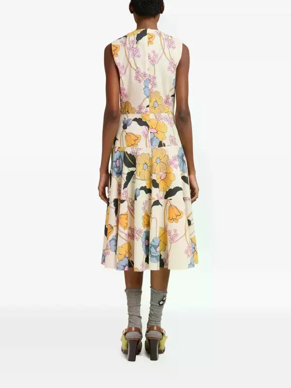 Marni Floral Print Midi Dress