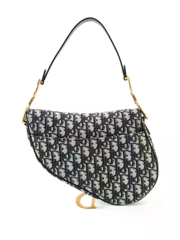 Dior Saddle Handbag With Strap Oblique Canvas - Blue