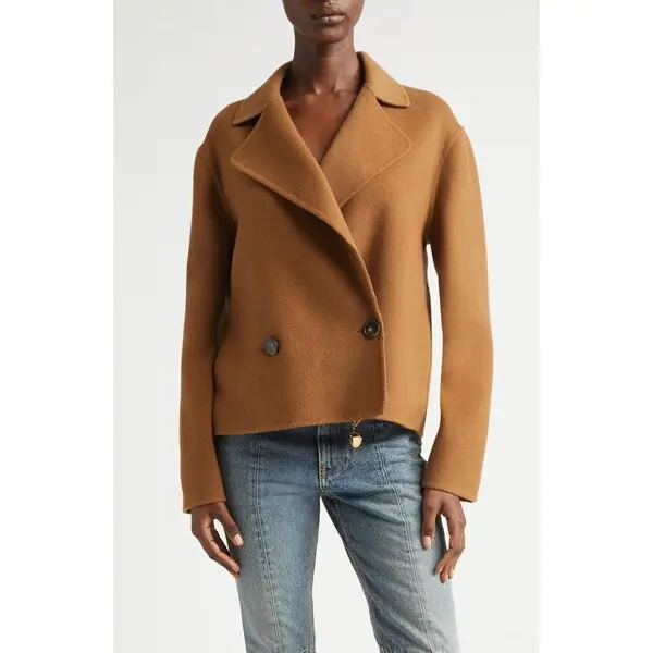 Stella McCartney Crop Wool Pea Coat