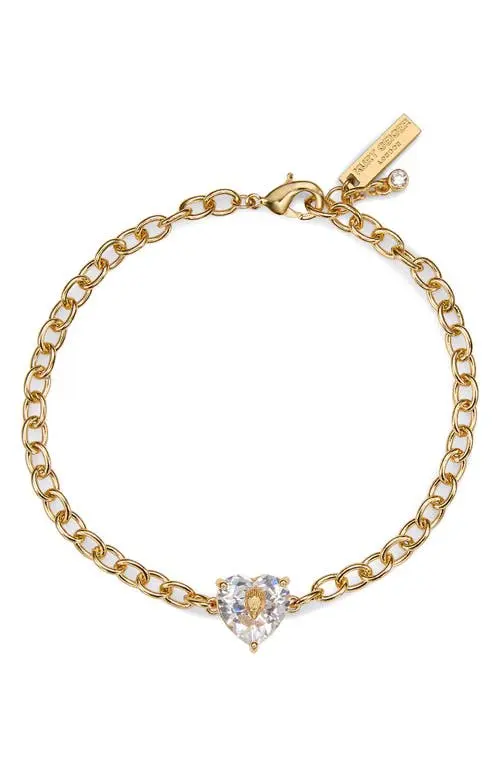 Kurt Geiger Crystal Heart Link Bracelet - Gold/crystal