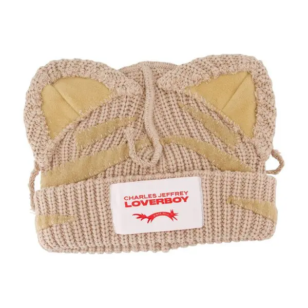 CHARLES JEFFREY LOVERBOY Artisanal Ears Beanie - Beige