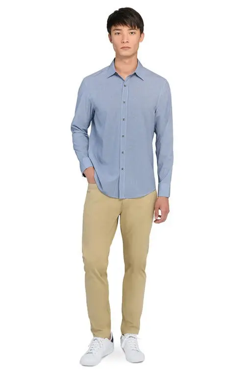 W.R.K Slim Fit Round Geo Print Performance Button-up Shirt - White/blue