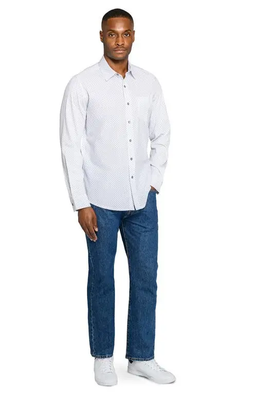 W.R.K Reworked Slim Fit Diamond Print Cotton Button-up Shirt