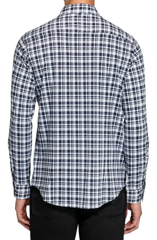 W.R.K Slim Fit Plaid Reworked Cotton Button-up Shirt - White/black