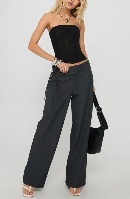 Princess Polly Oscuro Longline Sheer Mesh Corset Top - Black