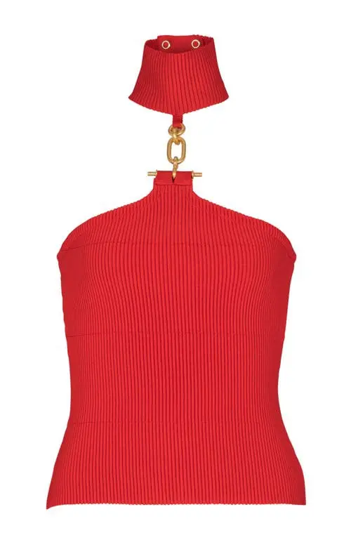 Balmain Sleeveless Knit Top With Embellished Detail