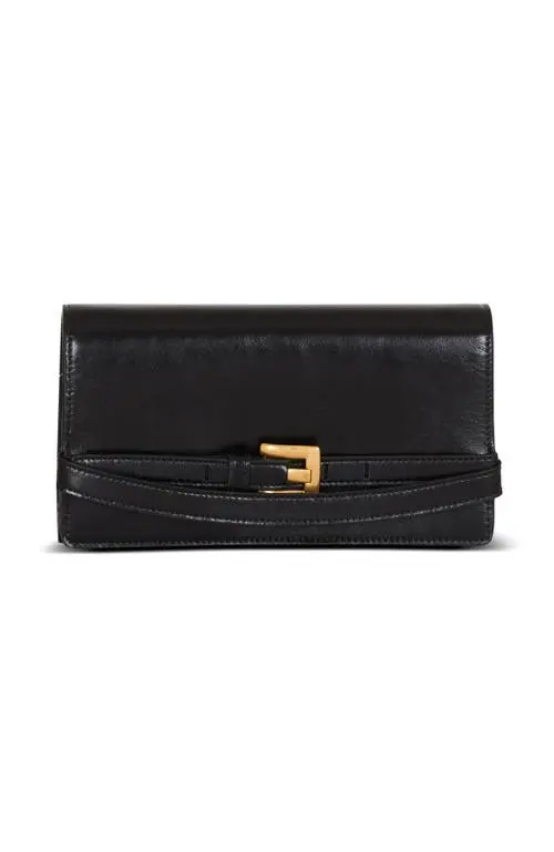 Balmain Shuffle Calfskin Wallet With Chain - Black