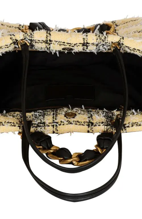 Balmain 1945 Plaid Tweed Tote Bag