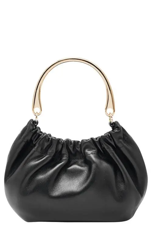 REISS Millie Leather Top Handle Bag - Black