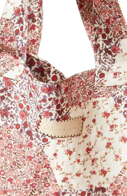 LILY AND LIONEL Printed Linen Tote Bag - Red