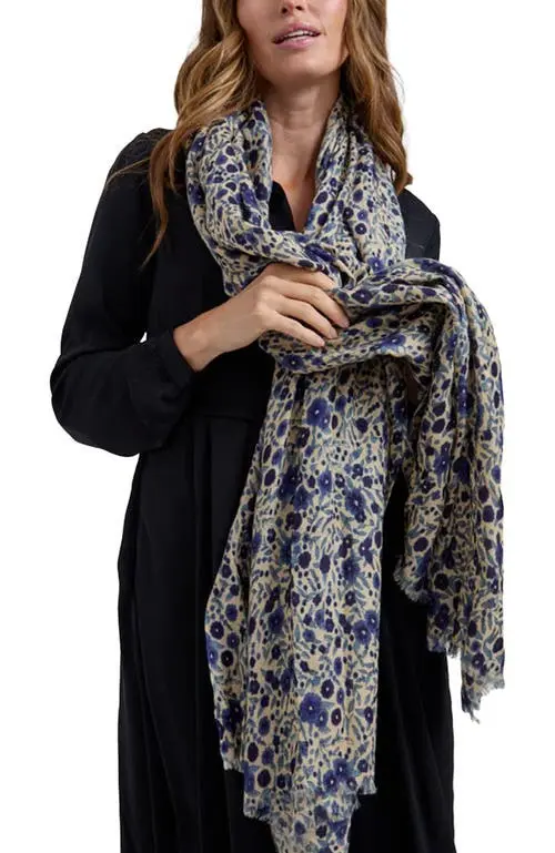 LILY AND LIONEL Karen Aster Floral Scarf - Blue