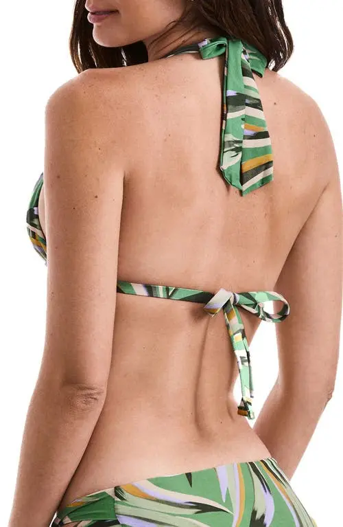 MIMI FLAMINGO Willow Halter Swim Top - Coastal Leaves