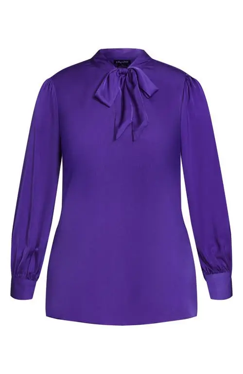 City Chic Charmeuse Bow Blouse