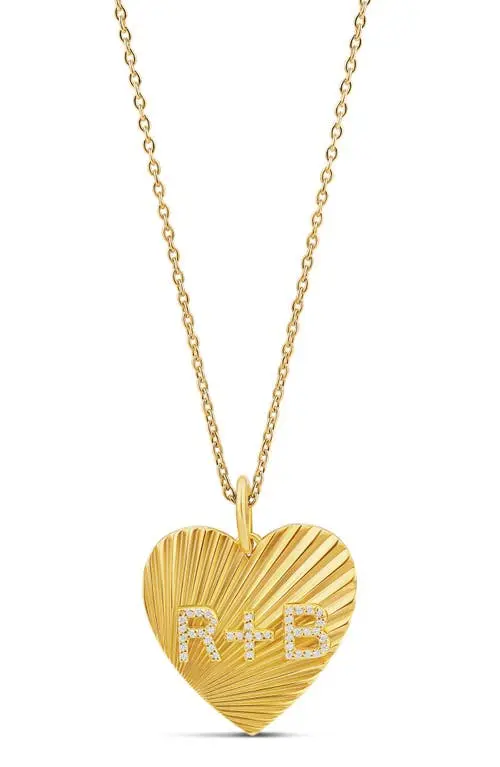 SHYMI Fluted Heart Initial Pendant Necklace - Gold