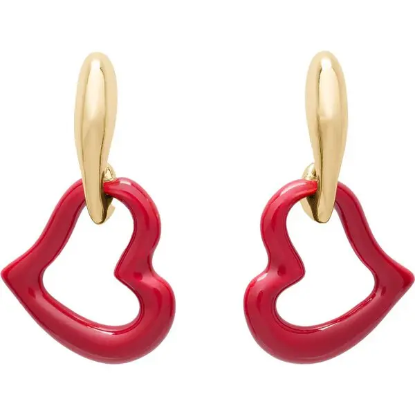 Kate Spade New York Heart Drop Earrings - Dark Scarlet