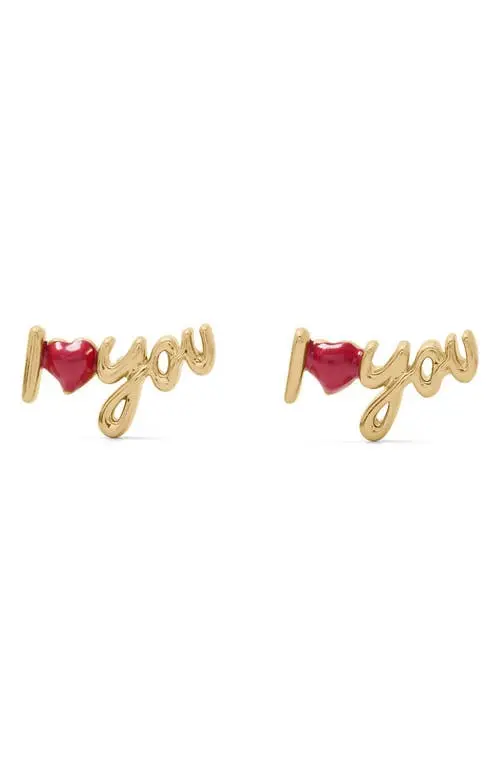 Kate Spade New York I Love You Stud Earrings - Gold