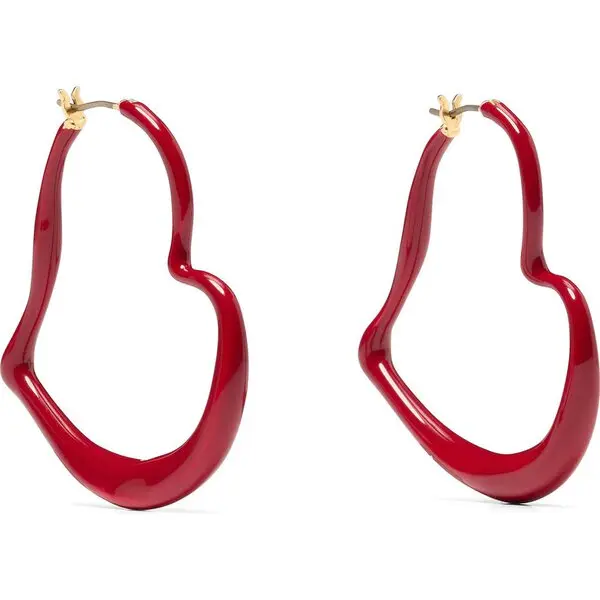 Kate Spade New York Heart Hoop Earrings - Dark Scarlet
