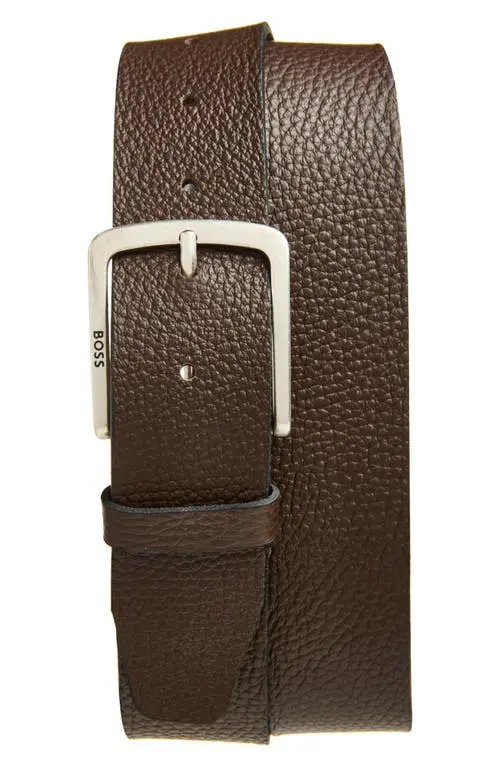 BOSS Jor Leather Belt - Dark Brown