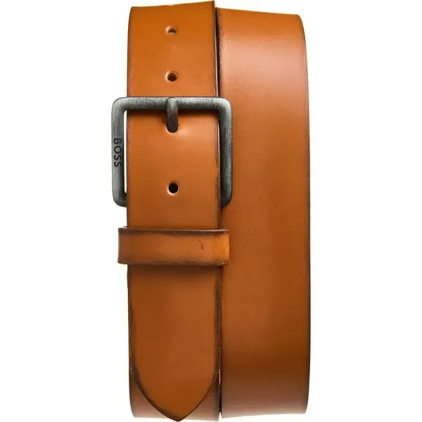 BOSS Jeeko Leather Belt - Med Brown