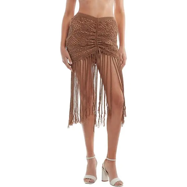 CAPITTANA Claudia Metallic Cover-up Skirt - Brown