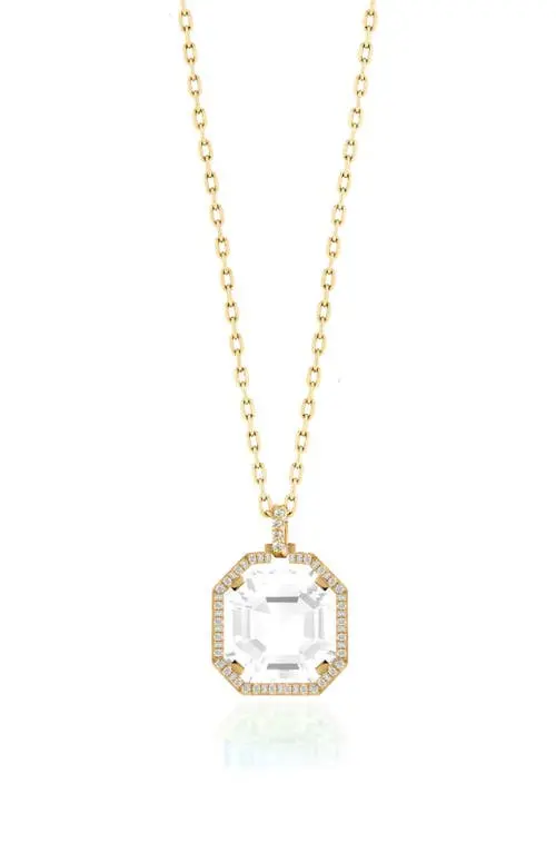 Goshwara Gossip Asscher Cut Stone & Pavé Diamond Pendant Necklace - White