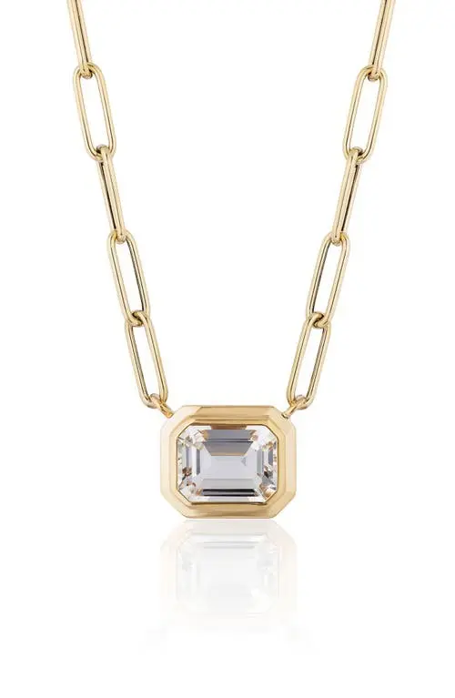 Goshwara Manhattan Emerald Cut Pendant Necklace - Clear