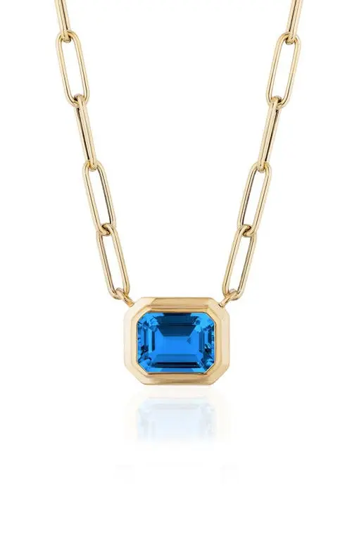 Goshwara Manhattan Emerald Cut Pendant Necklace - Deep Blue