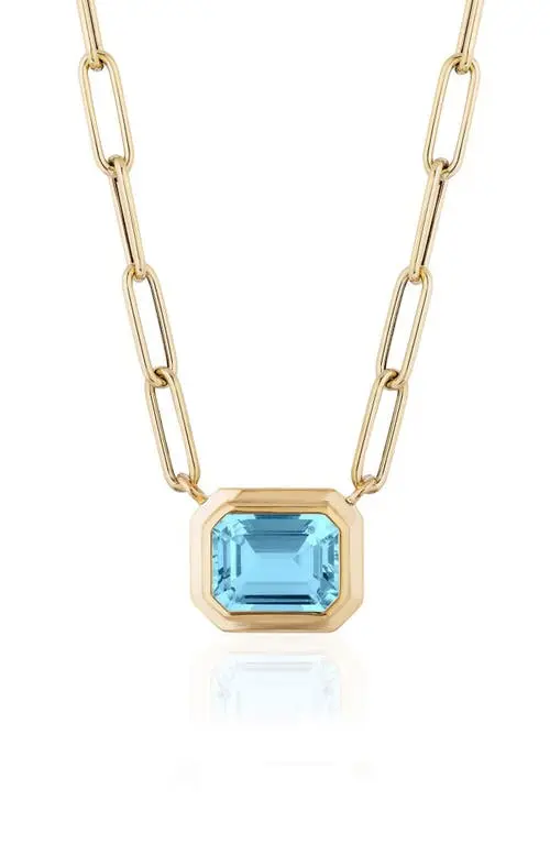 Goshwara Manhattan Emerald Cut Pendant Necklace - Pale Blue