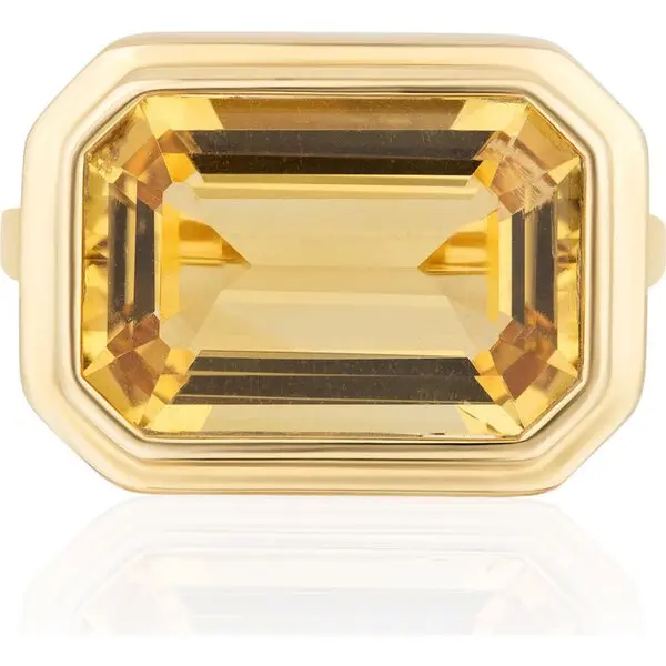 Goshwara Manhattan East West Emerald Cut Ring - Yellow