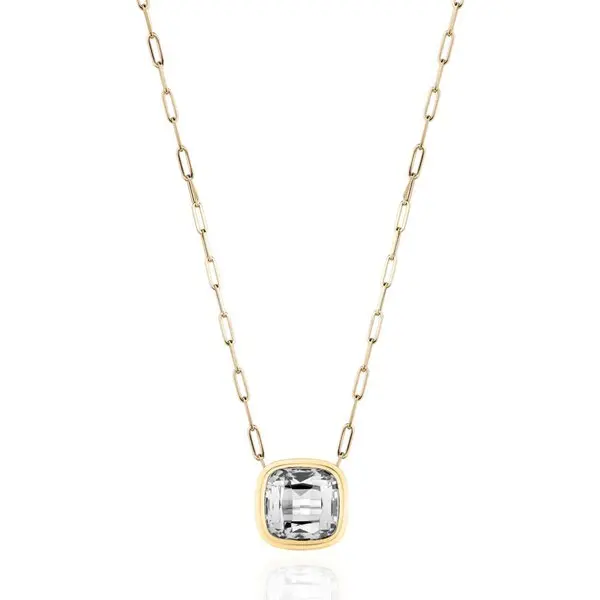 Goshwara Manhattan Cushion Pendant Necklace - Clear
