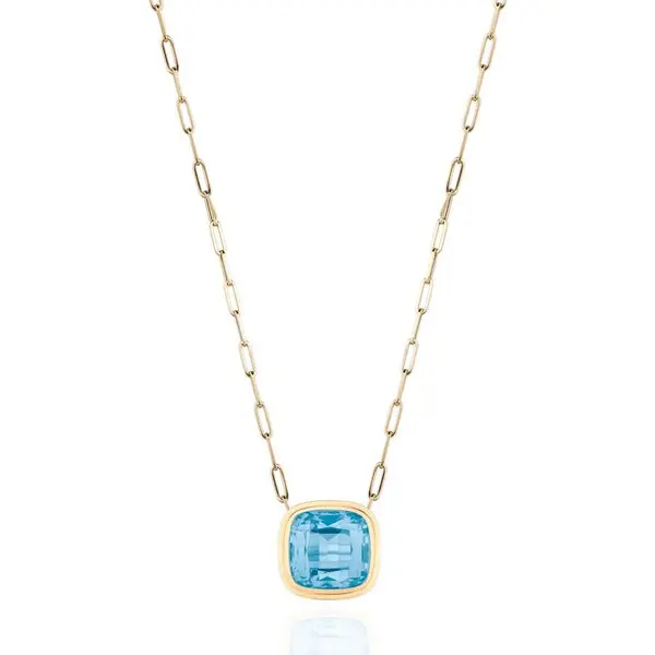Goshwara Manhattan Cushion Pendant Necklace - Pale Blue