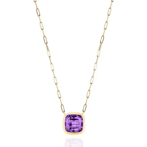 Goshwara Manhattan Cushion Pendant Necklace - Purple