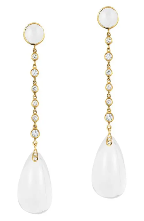 Goshwara Naughty Cabochon Drop Earrings - White