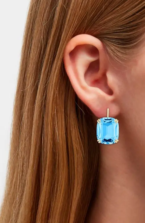 Goshwara Gossip Cushion Cut Stone Drop Earrings - Pale Blue