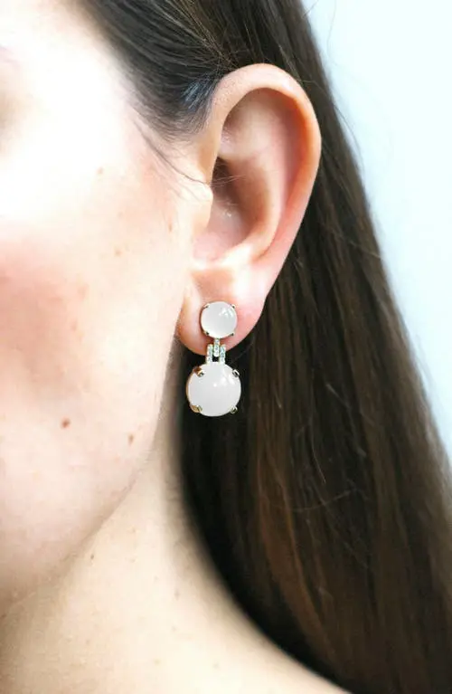 Goshwara Rock 'n' Roll Double Sphere Drop Earrings - White