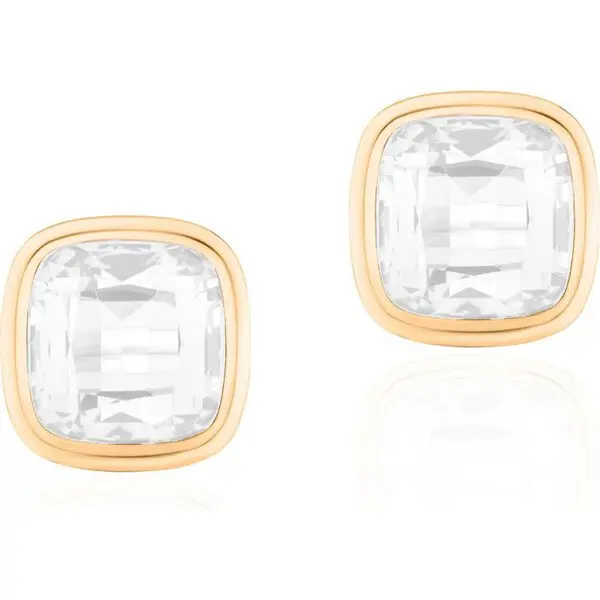 Goshwara Manhattan Cushion Cut Stud Earrings - White