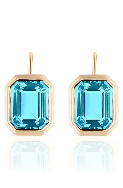 Goshwara Manhattan Emerald Cut Drop Earrings - Pale Blue