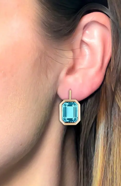 Goshwara Manhattan Emerald Cut Drop Earrings - Pale Blue