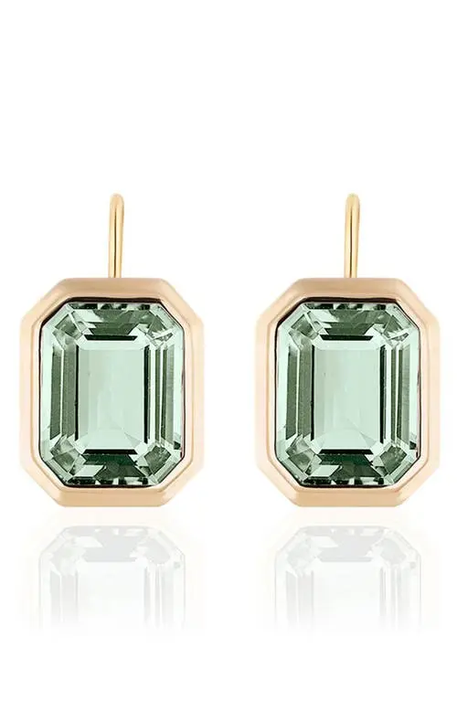 Goshwara Manhattan Emerald Cut Drop Earrings - Translucent Green